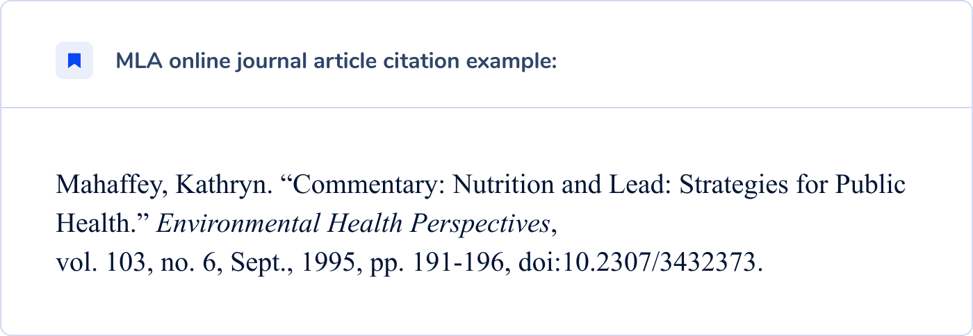 How to Cite a Journal Article: MLA Style | Guide & Examples